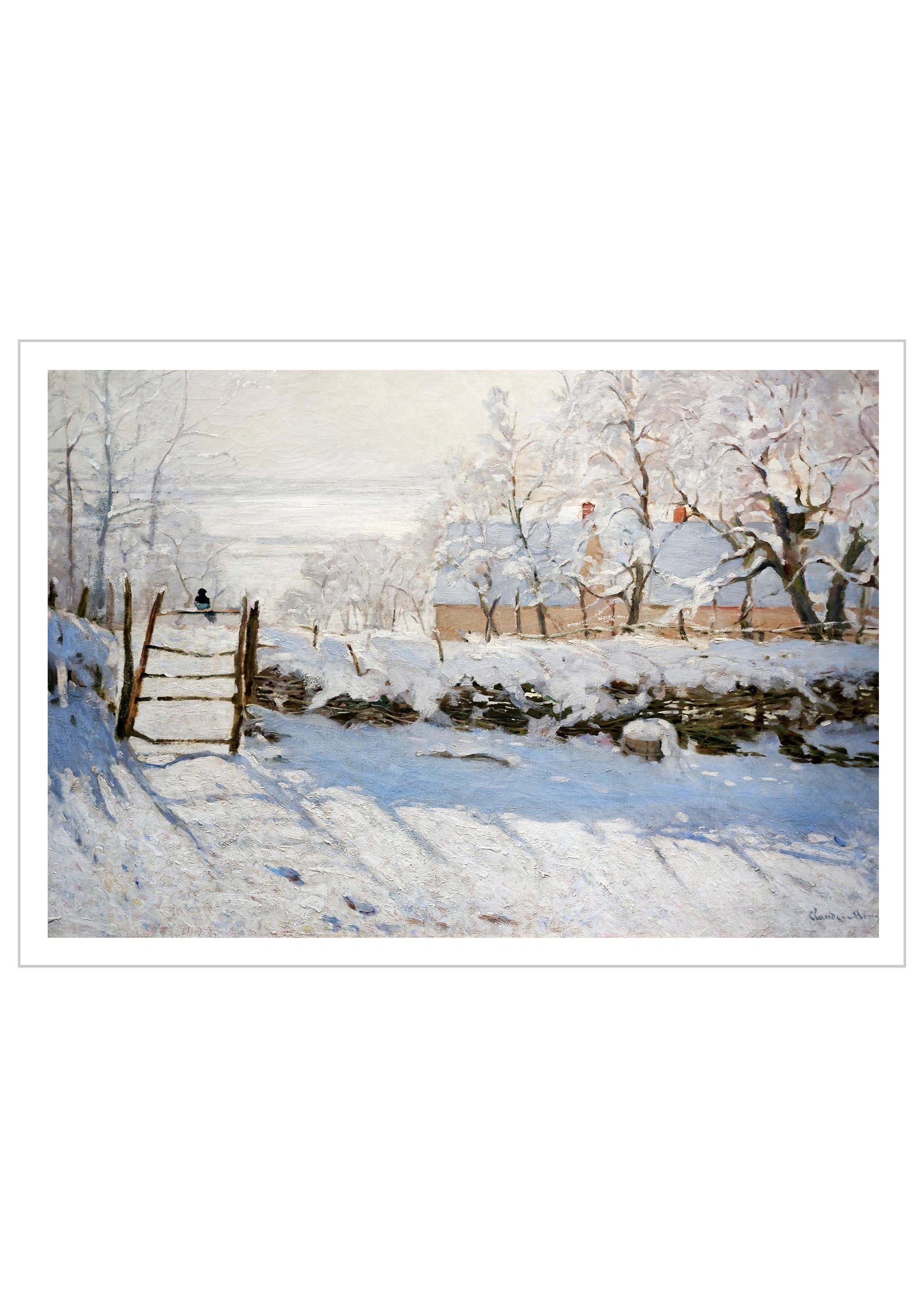 The Magpie winter painting by Claude Monet, Large Art, Square Poster