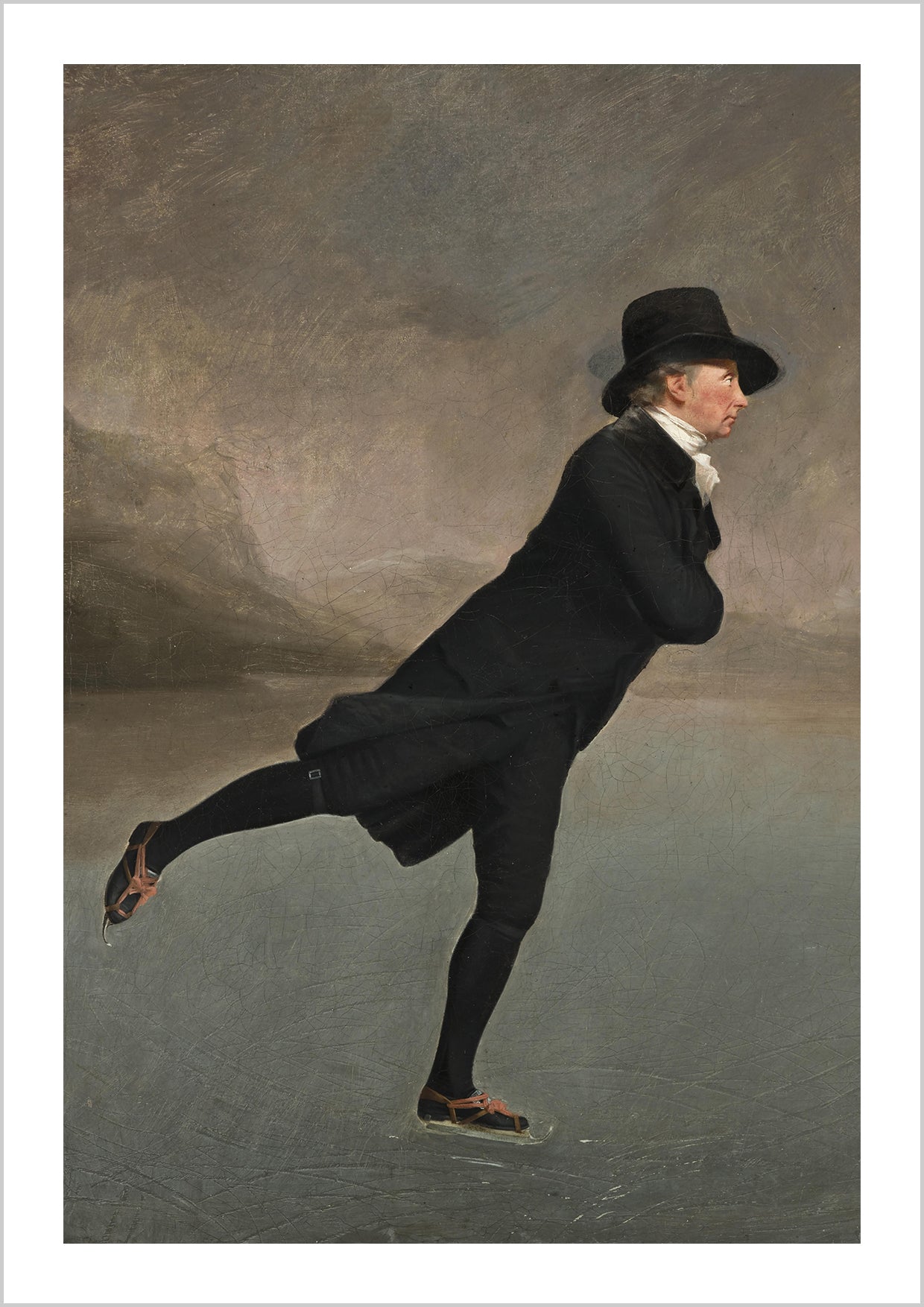 Vintage Painting - The Skating Minister